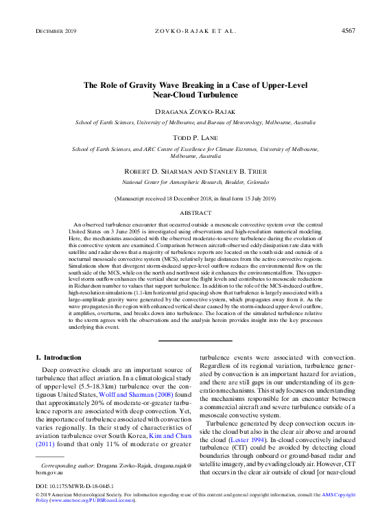 (PDF) The role of gravity wave breaking in a case of upper-level near ...