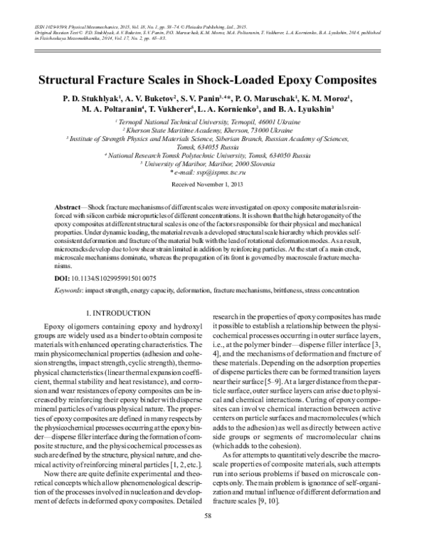 (PDF) Structural fracture scales in shock-loaded epoxy composites
