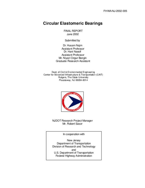 (PDF) Circular Elastomeric Bearings