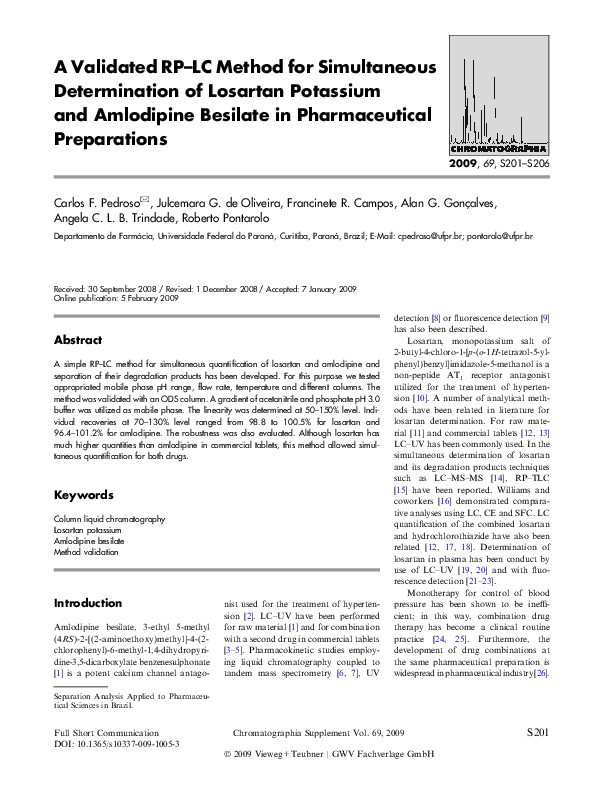 (PDF) A Validated RP–LC Method for Simultaneous Determination of Losartan Potassium and ...