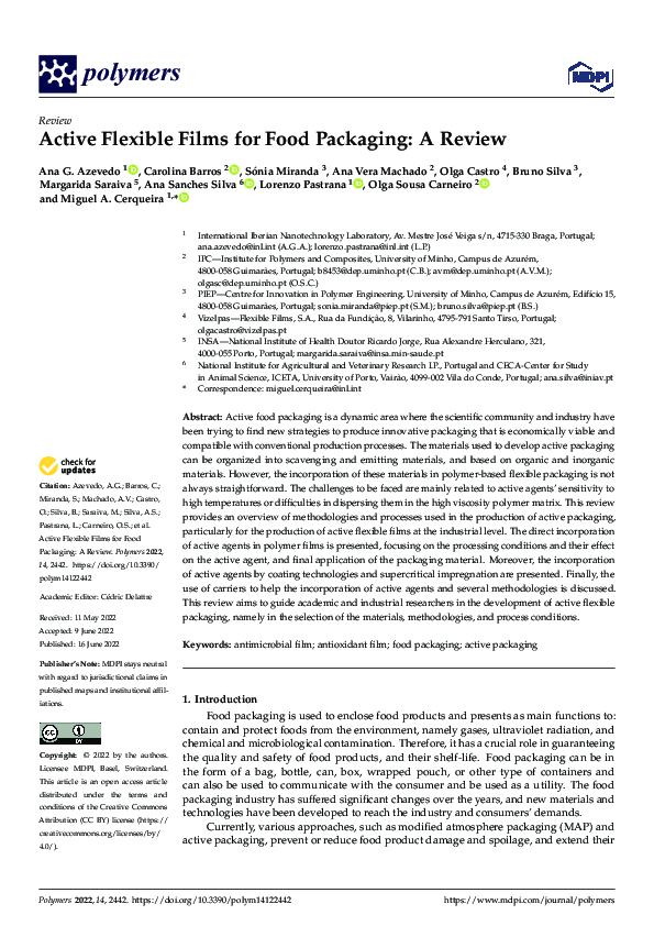 (PDF) Active Flexible Films for Food Packaging: A Review