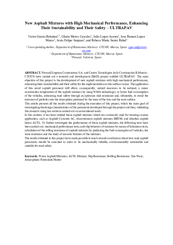 (PDF) New Asphalt Mixtures with High Mechanical Performance, Enhancing ...
