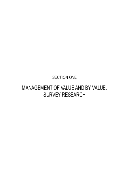 (PDF) Management of value and by value : survey research