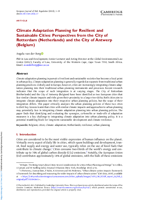 (PDF) Climate Adaptation Planning for Resilient and Sustainable Cities ...