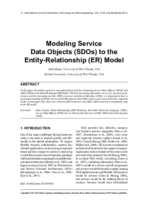 (PDF) Modeling Service Data Objects (SDOs) to the Entity-Relationship (ER) Model