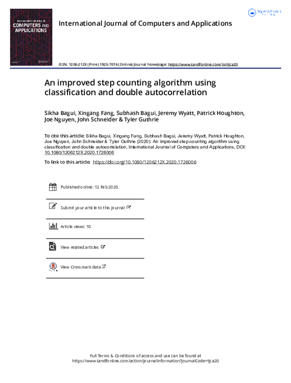 Pdf An Improved Step Counting Algorithm Using Classification And Double Autocorrelation