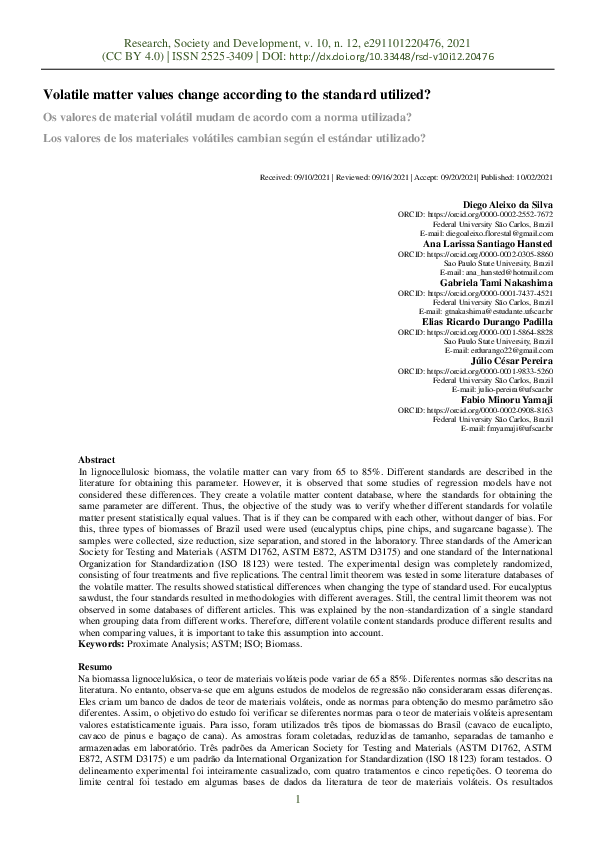 (PDF) Volatile matter values change according to the standard utilized?