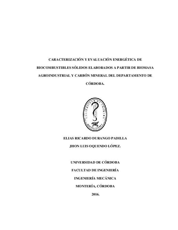 (PDF) Caracterización y evaluación energética de biocombustibles sólidos elaborados a partir de ...
