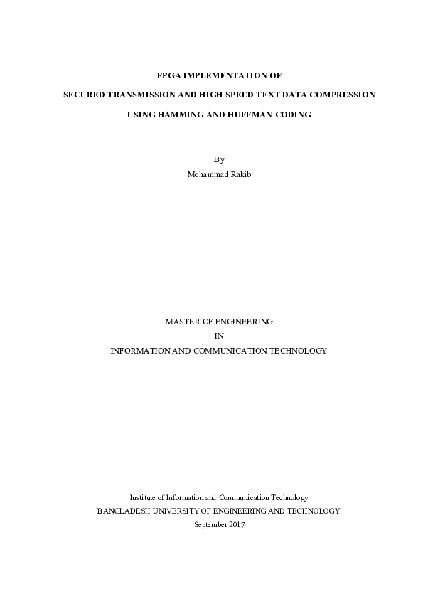 (PDF) FPGA implementation of secured transmission and high speed text ...