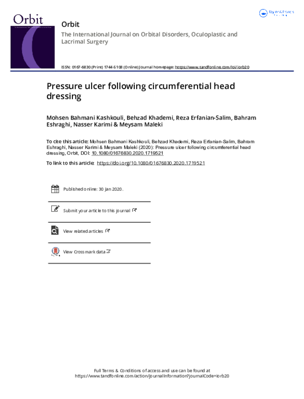 (PDF) Pressure ulcer following circumferential head dressing