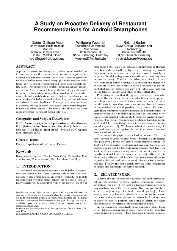(PDF) A Study on Proactive Delivery of Restaurant Recommendations for ...