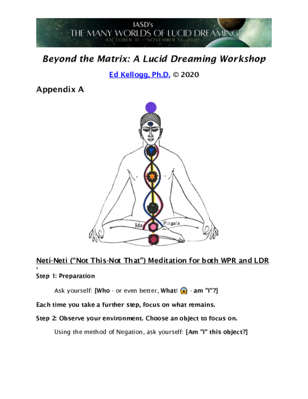 (PDF) Neti-Neti (“Not This-Not That”) Meditation for both WPR and LDR