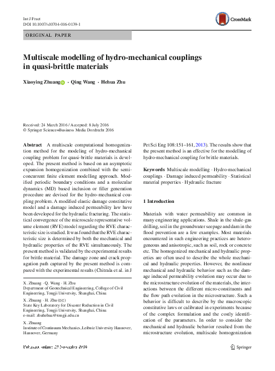 (PDF) Multiscale modelling of hydro-mechanical couplings in quasi ...