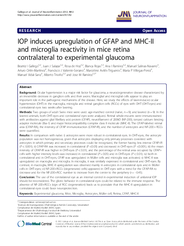 (PDF) IOP induces upregulation of GFAP and MHC-II and microglia ...