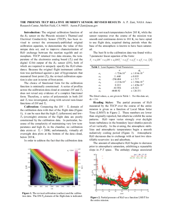 (PDF) The Phoenix TECP Relative Humidity Sensor: Revised Results