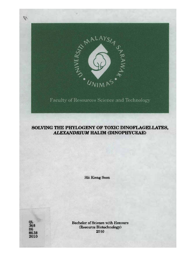 (PDF) Solving the phylogeny of toxic dinoflagellates, alexandrium halim ...
