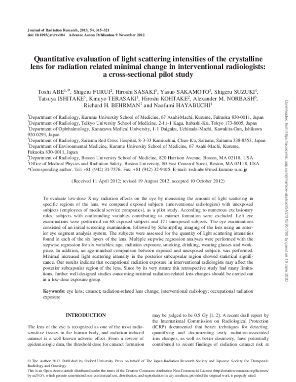 (PDF) Quantitative evaluation of light scattering intensities of the crystalline lens for ...