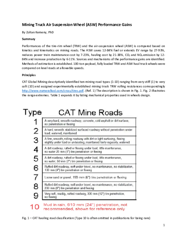(PDF) Mining Truck Air Suspension Wheel (ASW) Performance Gains