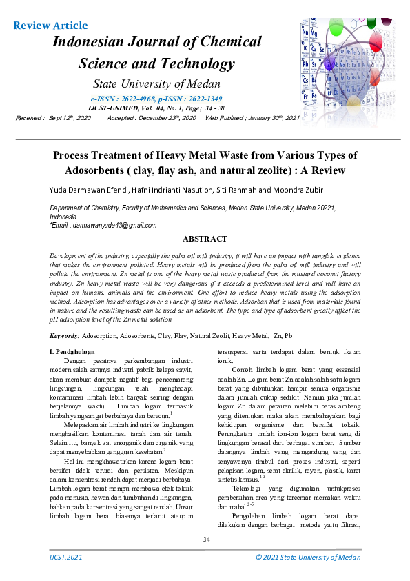(PDF) Process Treatment of Heavy Metal Waste from Various Types of ...