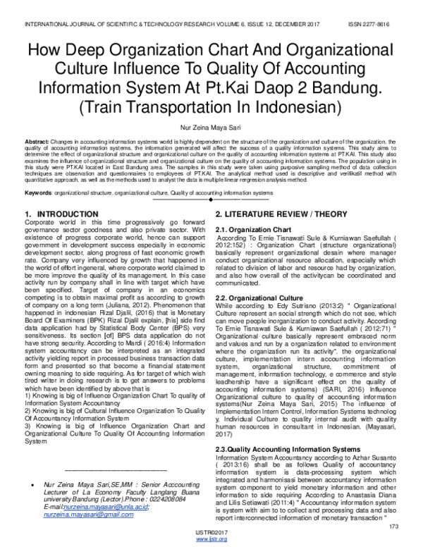 (PDF) How Deep Organization Chart And Organizational Culture Influence ...