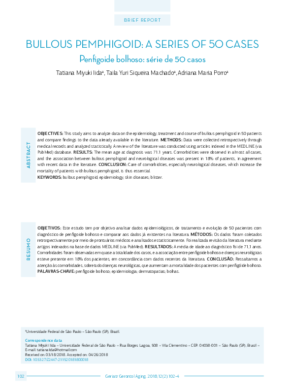(PDF) Bullous pemphigoid: a series of 50 cases