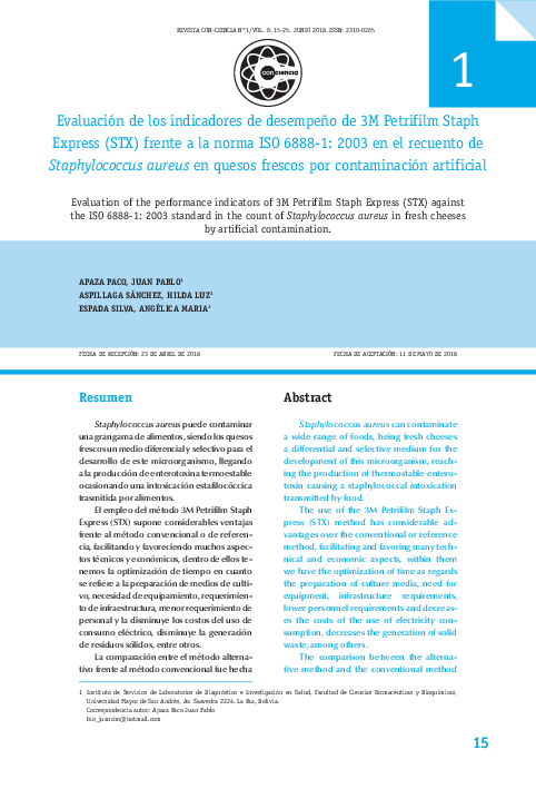 (PDF) Evaluación de los indicadores de desempeño de 3M Petrifilm Staph Express (STX) frente a la ...