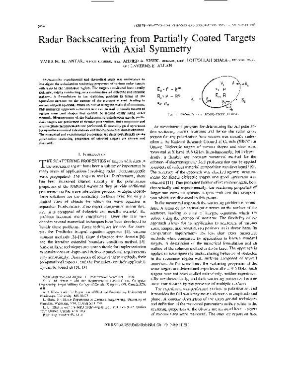 (PDF) Radar backscattering from partially coated targets with axial ...