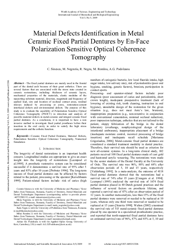 (PDF) Material Defects Identification In Metal Ceramic Fixed Partial ...