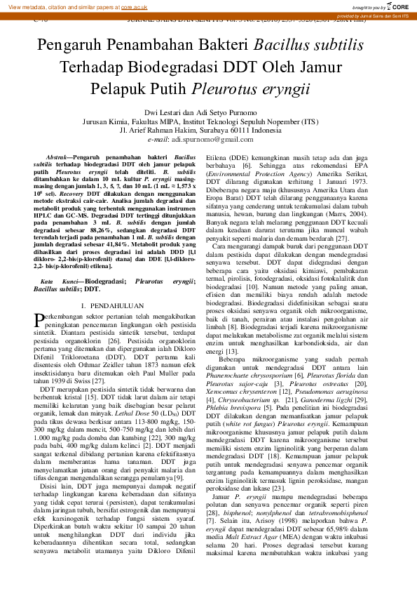 (PDF) Pengaruh Penambahan Bakteri Bacillus Subtilis Terhadap ...