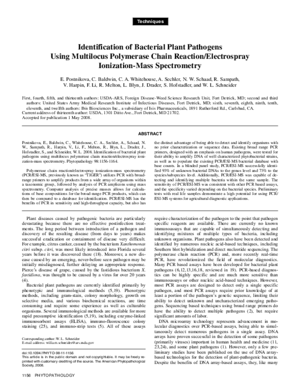 (PDF) Identification of bacterial plant pathogens using multilocus ...
