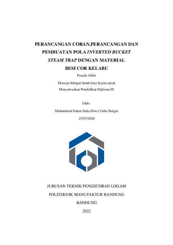 (PDF) PERANCANGAN CORAN,PERANCANGAN DAN PEMBUATAN POLA INVERTED BUCKET ...