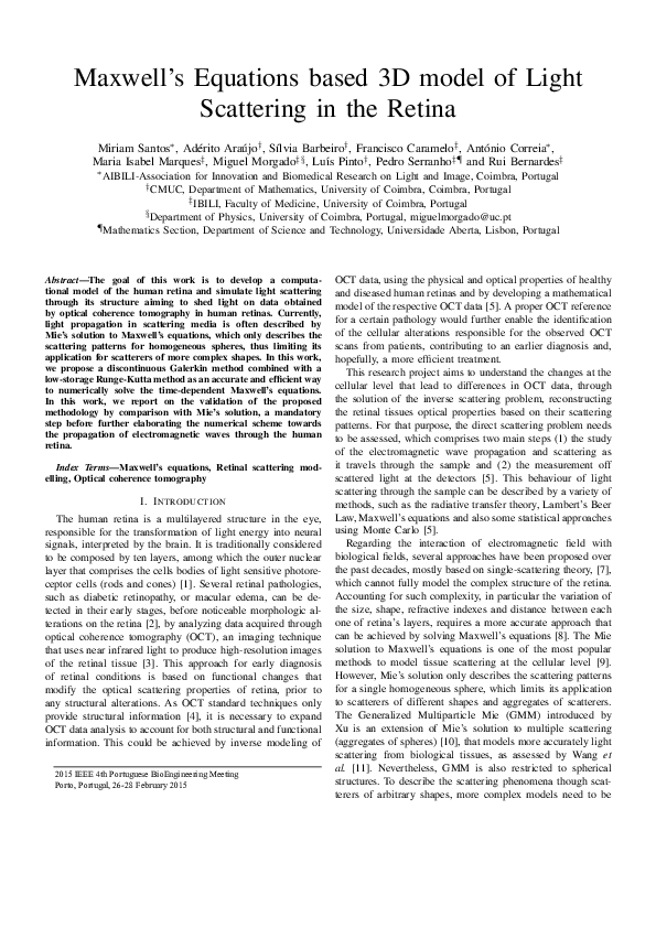 (PDF) Maxwell's equations based 3D model of light scattering in the retina