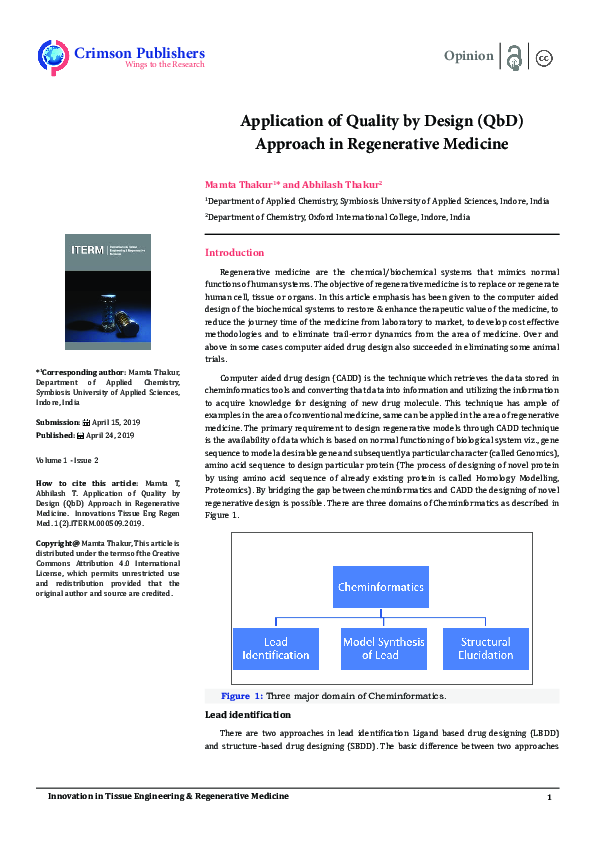 (PDF) Application of Quality by Design (QbD)Approach in Regenerative ...
