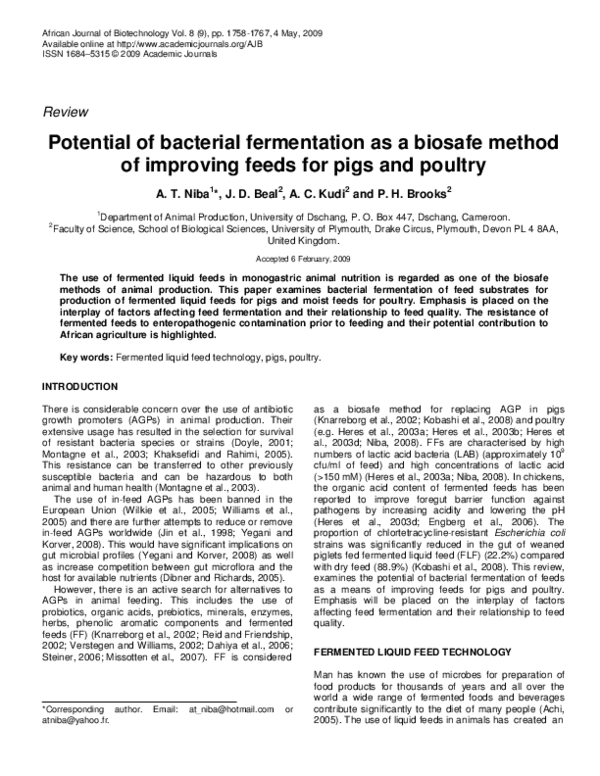 (PDF) Potential of bacterial fermentation as a biosafe method of ...