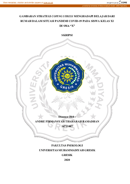 (PDF) Gambaran Strategi Coping Stress Menghadapi Belajar Dari Rumah ...