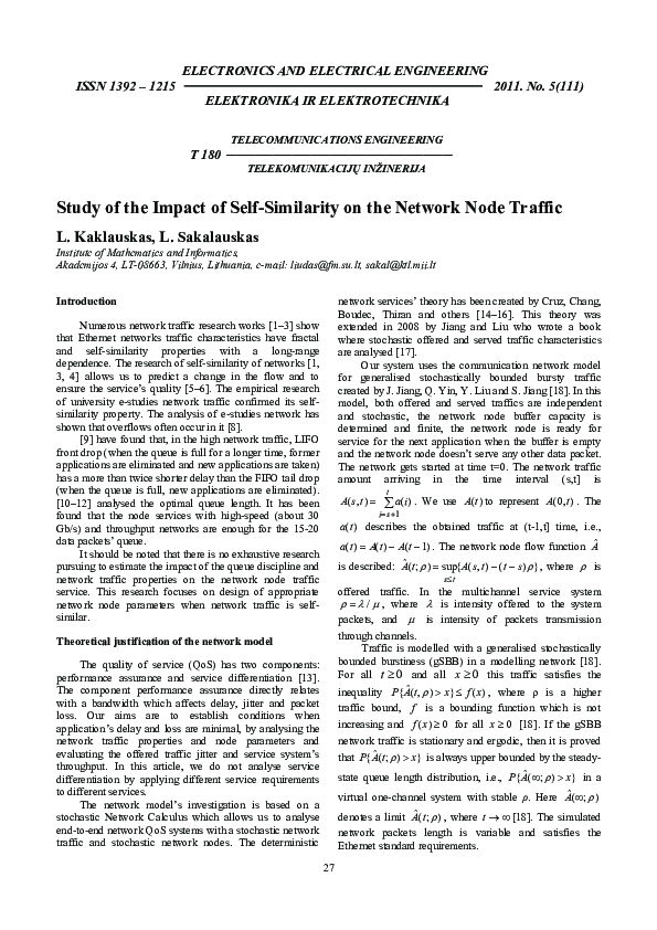(PDF) Study of the Impact of Self-Similarity on the Network Node Traffic