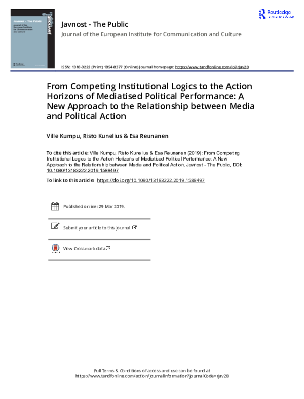 (PDF) From Competing Institutional Logics to the Action Horizons of ...