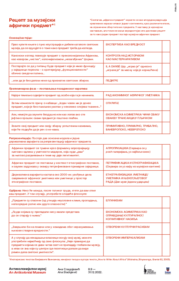(PDF) A recipe for a museal African object An Anticolonial Museum ...