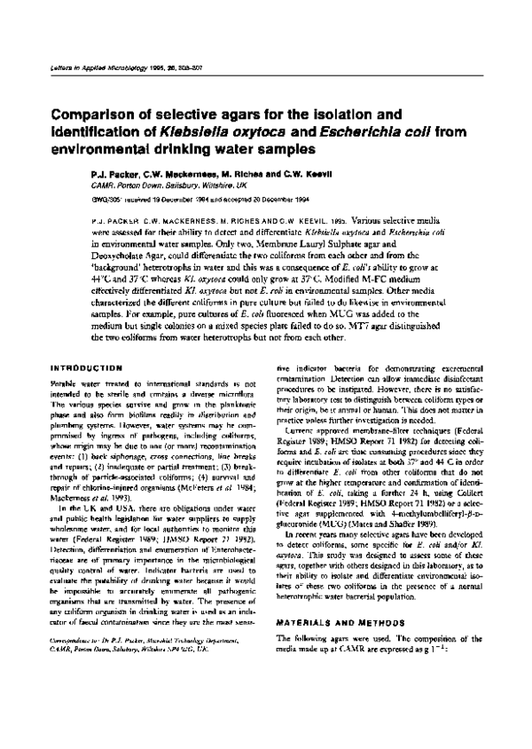 (PDF) Comparison of selective agars for the isolation and ...