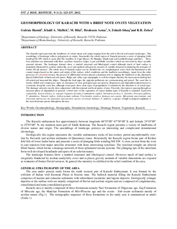 (PDF) Geomorphology of Karachi