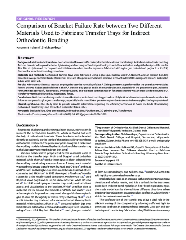 (PDF) Bracket Failure in Transfer Trays: Material Comparison