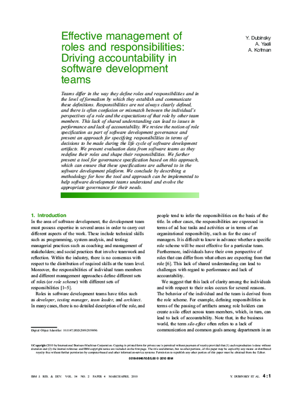 (PDF) Effective management of roles and responsibilities: Driving ...