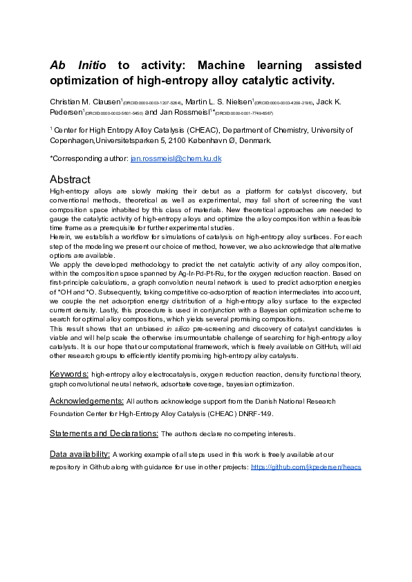 (PDF) Ab Initio to activity: Machine learning assisted optimization of ...