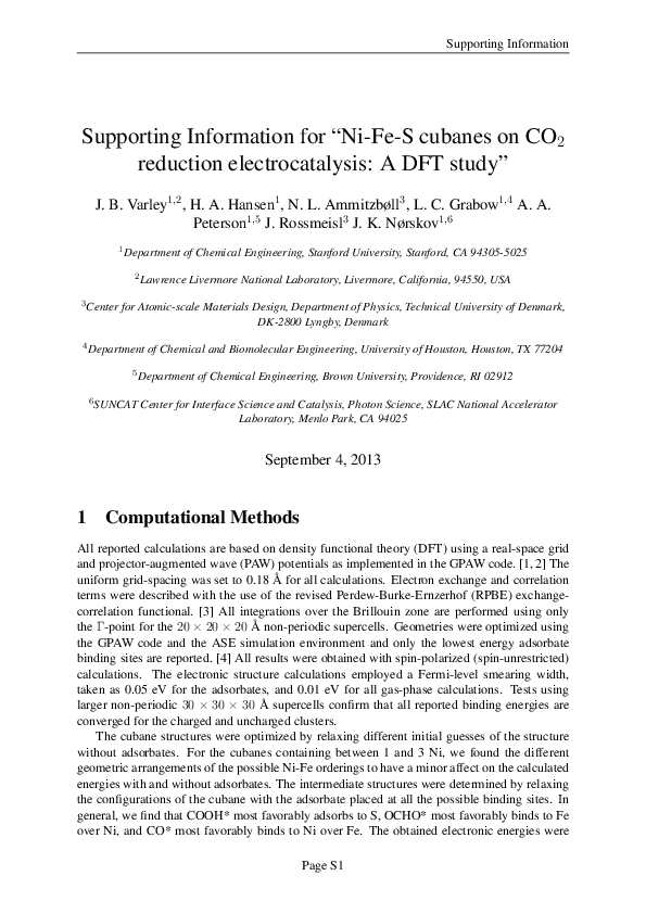 (PDF) Ni–Fe–S Cubanes in CO2 Reduction Electrocatalysis: A DFT Study ...