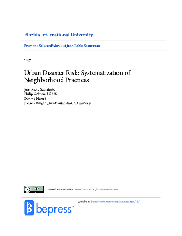 (PDF) Sistematización in urban disaster risk reduction