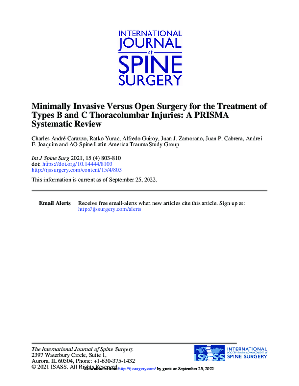 (PDF) Minimally Invasive Versus Open Surgery for the Treatment of Types B and C Thoracolumbar ...