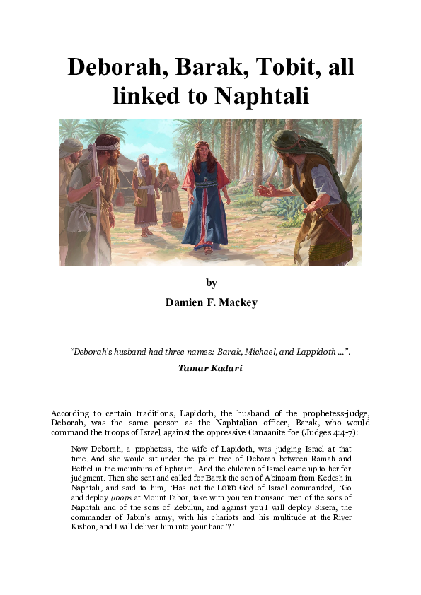 (DOC) Deborah, Barak, Tobit, all linked to Naphtali