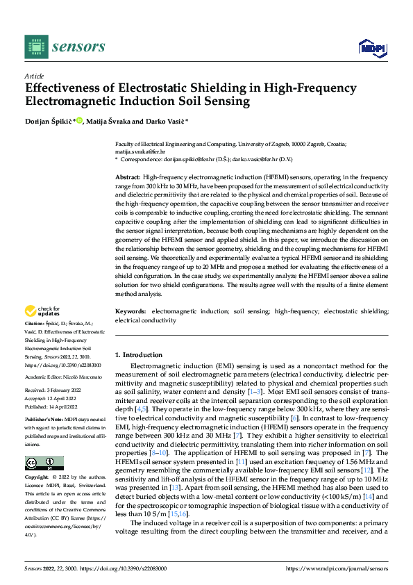 (PDF) Effectiveness of Electrostatic Shielding in High-Frequency Electromagnetic Induction Soil ...