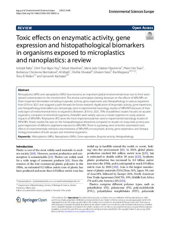 (PDF) Toxic effects on enzymatic activity, gene expression and ...