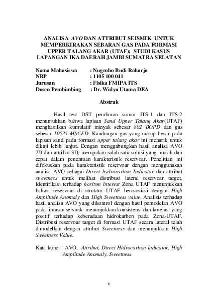(PDF) Analisa Avo Dan Attribut Seismik Untuk Memperkirakan Sebaran Gas ...